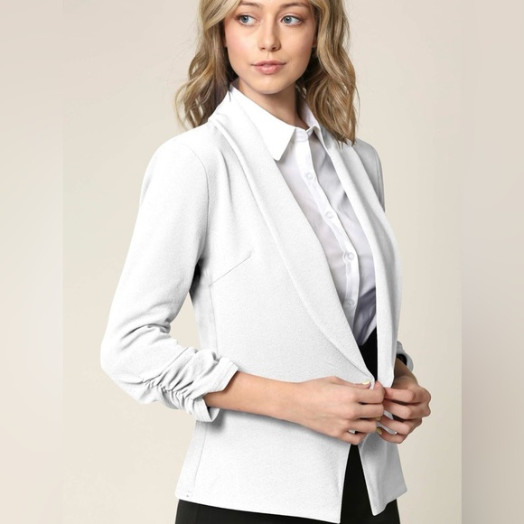 Jackets & Coats | 34 Sleeve Blazer Open Front Cardigan Jacket Work ...